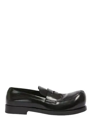 Marni Leather Bubble Toe Loafers - Black