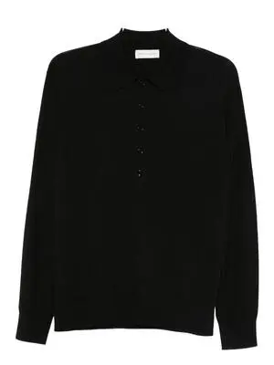 Dries Van Noten Long-sleeve Polo Sweater - Black