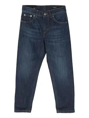 DONDUP Dondup Mid-Rise Straight-Leg Jeans With Contrasting Stitching