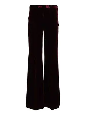 FORTE_FORTE Velvet Flare Pants - Bordeaux
