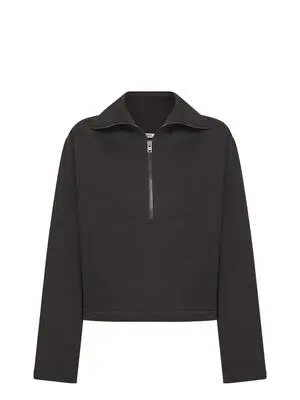LEMAIRE Long-sleeved Half-zip Sweatshirt - Black