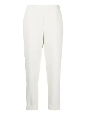 P.a.r.o.s.h Elasticated-waist Tapered Trousers - White