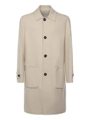 Eleventy Single-breasted Wool Coat - Nude