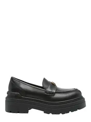 Pinko Round Toe Platform Loafers - Black