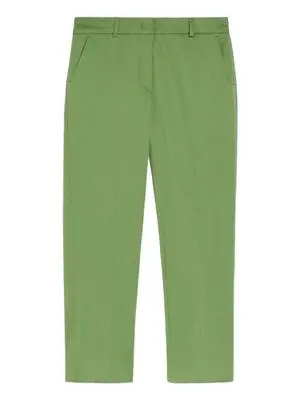 Max Mara Cropped Straight Leg Trousers - Green