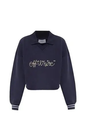 Off-White Striped V-neck Sweatshirt - Black