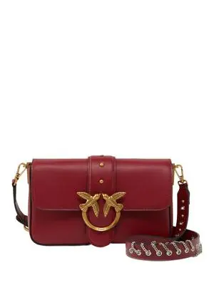 Pinko Mini Love Slouchy Shoulder Bag - Red