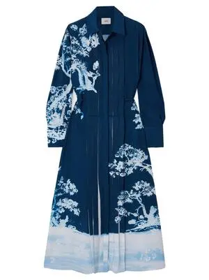 ERDEM Erdem Printed Crepe Shirt Dress