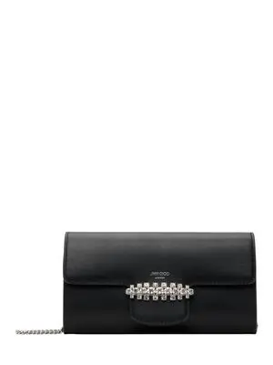 JIMMY CHOO Bing Flap Shoulder Bag - Black/silver