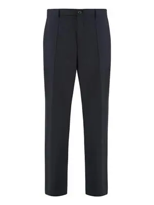 Hugo Boss Wool Trousers With Side Pockets - Black