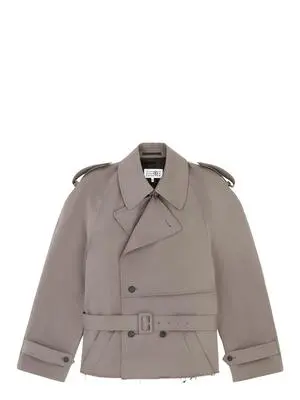 MAISON MARGIELA Double Breasted Trench Jacket - Gray