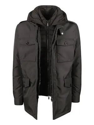 MOORER Hooded Jacket - Black