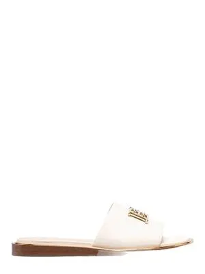 Bally Logo Plaque Leather Sandals - White