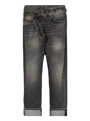 R13 R13 Crossover Cropped Jeans Black