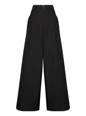 Dior High-waist Flared Pants With Buckle Detail - Black