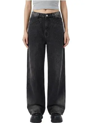 Marissa Chiara Embellished Wide Leg Jeans - Black