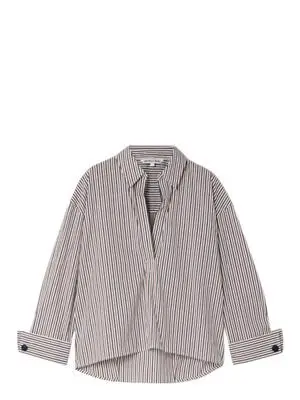 Veronica Beard Draymond Striped Poplin Shirt - Multi