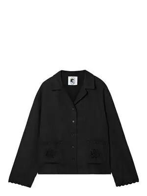 Sleeper Sofia Embroidered Linen Shirt - Black