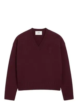 Ami De Coeur V-neck Sweater - Wine Red