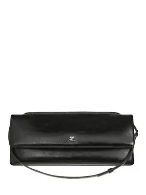 COURREGES Naplack Leather Clutch Bag - Black