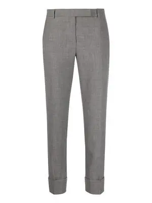 Thom Browne Cropped Tailored Trousers With Iconic Stripes - Medium Gray