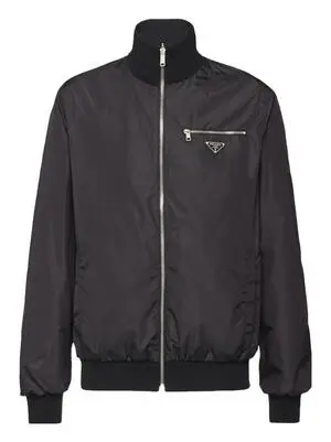 Prada Logo Plaque Reversible Bomber Jacket - Black