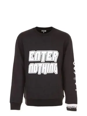 LANVIN Printed Long Sleeve Crewneck Sweatshirt - Black