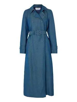 Gabriela Hearst Braden Double-breasted Trench Coat - Deep Fluorite Blue