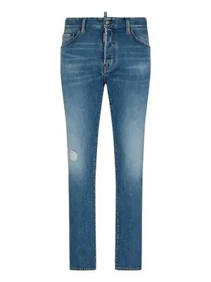 Dsquared2 Straight Leg Distressed Jeans - Blue