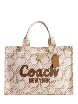 COACH Cargo Monogrammed Tote Bag - Nude