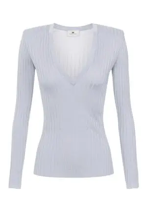 ELISABETTA FRANCHI Elisabetta Franchi Long-Sleeved V-Neck Jumper