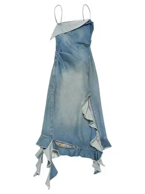 Acne Studios Strappy Midi Denim Dress - Blue