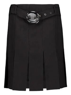 Rabanne Belted Pleated Midi Skirt - Grey