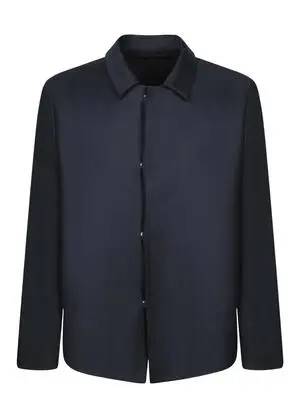 COSTUMEIN Long Sleeve Button Closure Overshirt Jacket - Blue