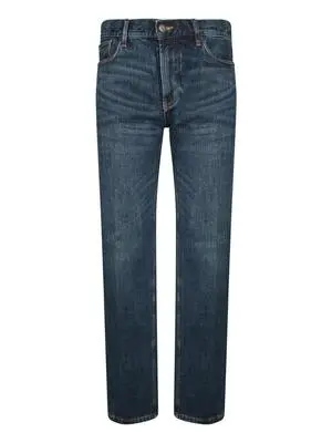 Emporio Armani Straight-leg Jeans With Logo Patch - Blue
