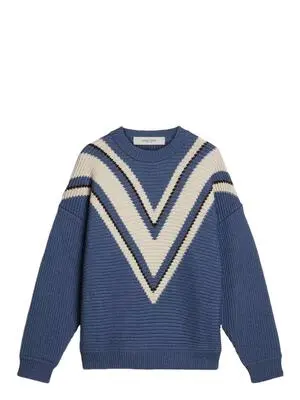 GOLDEN GOOSE Jacquard Wool Sweater - Light Blue