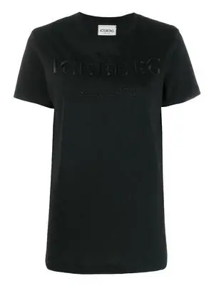 Iceberg Logo Embroidered T-shirt - Black