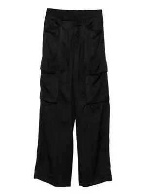 Rick Owens Wide Leg Cargo Pockets Trousers - Black
