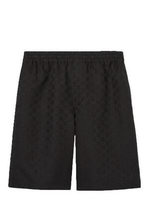Gucci Gg Canvas Linen Blend Shorts - Black