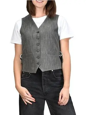GOLDEN GOOSE V-neck Slub Waistcoat - Multicolor
