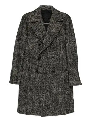 Tagliatore Double Breasted Long Sleeve Coat - Black