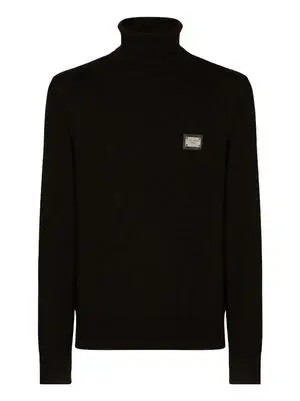 DOLCE & GABBANA Dolce & Gabbana Turtleneck Sweater With Metal Logo Plaque