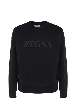 Zegna Logo-print Sweatshirt - Black