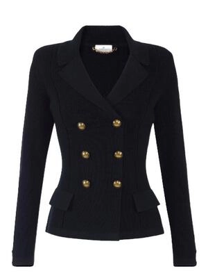 Elisabetta Franchi Elisabetta Franchi Double-Breasted Knitted Jacket Black