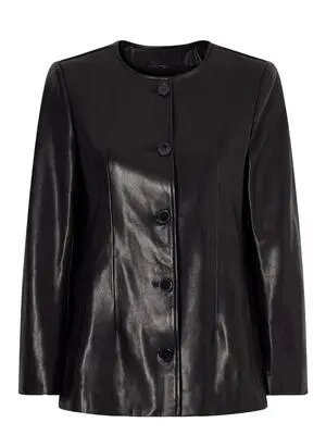 NOUR HAMMOUR Nour Hammour Maud Paneled Leather Jacket