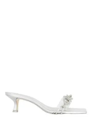 Cult Gaia Lynn Metallic Leather Sandals - White
