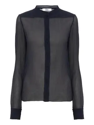 Chloé Sheer Button-up Blouse - Graphite Blue