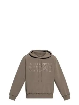 MAISON MARGIELA Mm6 Maison Margiela Numbers Motif Hoodie Gray
