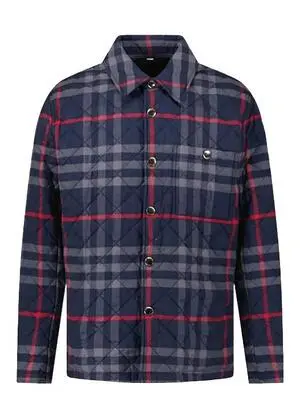 Burberry Checked Cotton Coat - Black
