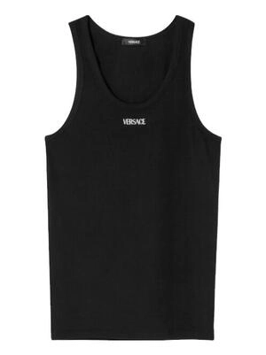 Versace Versace Logo-Embroidered Ribbed Tank Top No